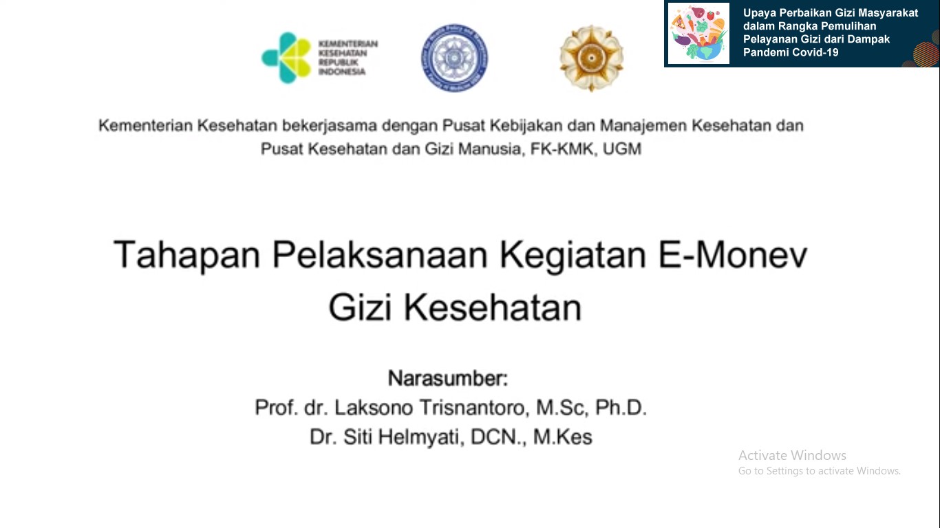 E-Monev for Recovery of Nutrition Programs from the Impact of the Covid ...