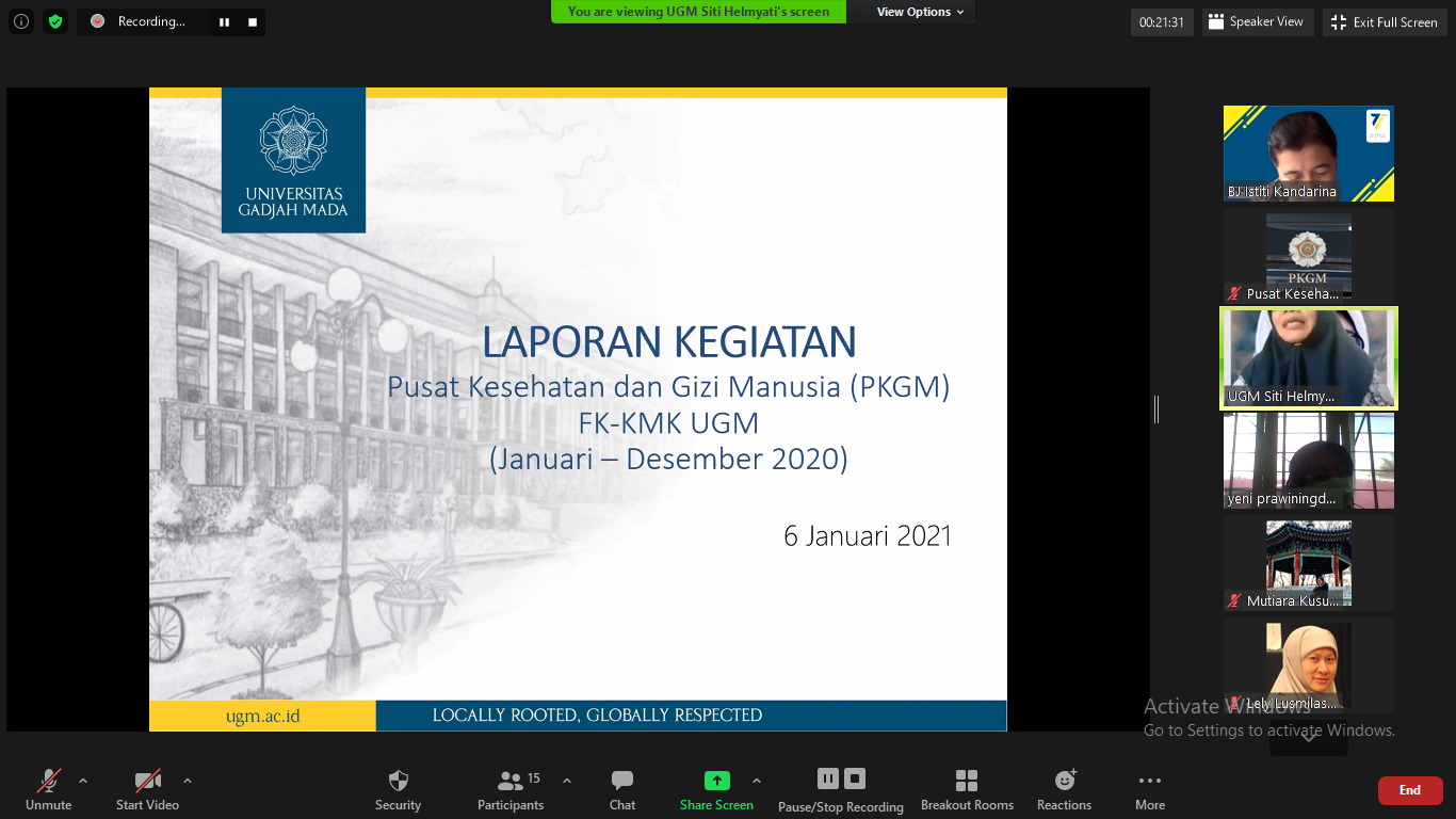 Rapat Awal Tahun 2021 – Pengelola dan Peneliti PKGM FK-KMK UGM – PKGM